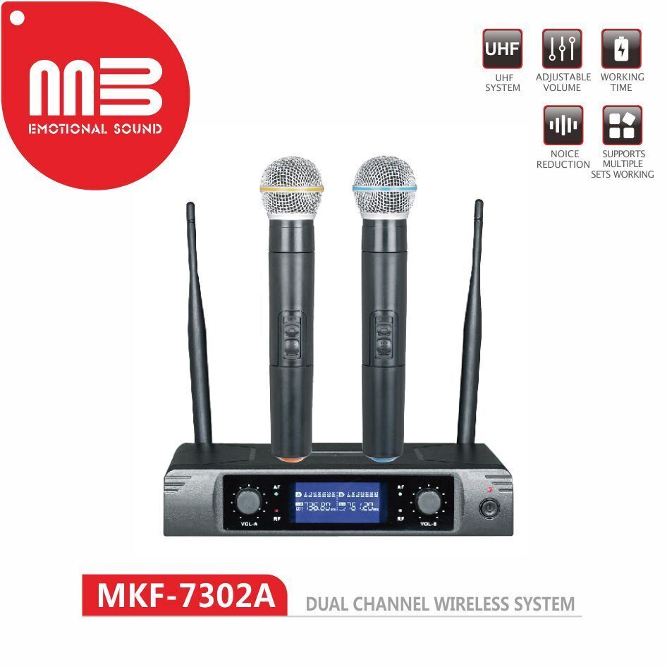 Dual Channel Wireless System Professional Uhf Karaoke Mixer Uhf Microphone System Mini Karaoke ...