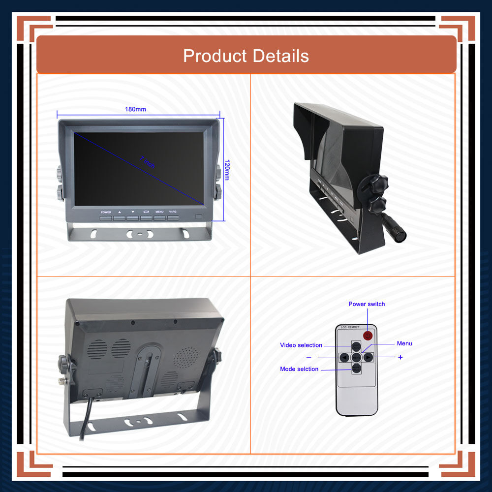 Factory Price High Quality 7" Car Monitor Tft Lcd Car Rear View ...