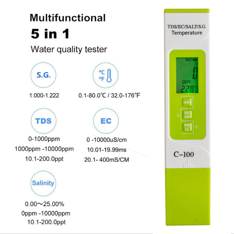Digital Salinity Ppm Meter For Salt Water Pool Food Salt Meter ...