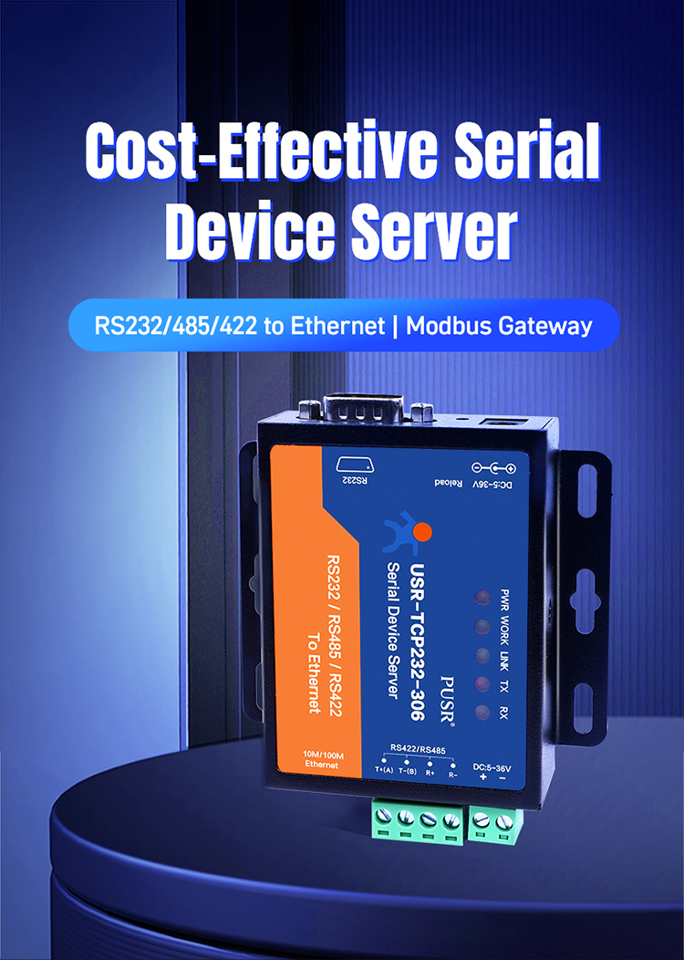 Usr-tcp232-306 Low Cost Rs232 Rs485 Rs422 To Ethernet Tcp/ip Modbus Gateway Serial To Ethernet ...