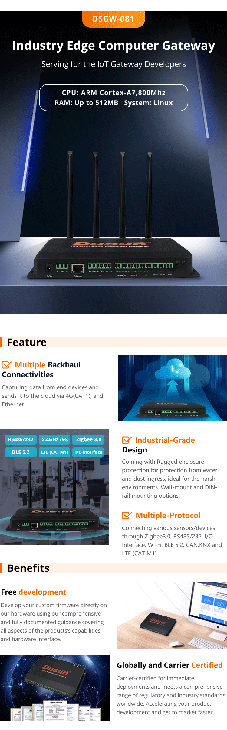 Bulk Buy China Wholesale Linux Iot Edge Computing Hub With Rs485 Rs232 ...