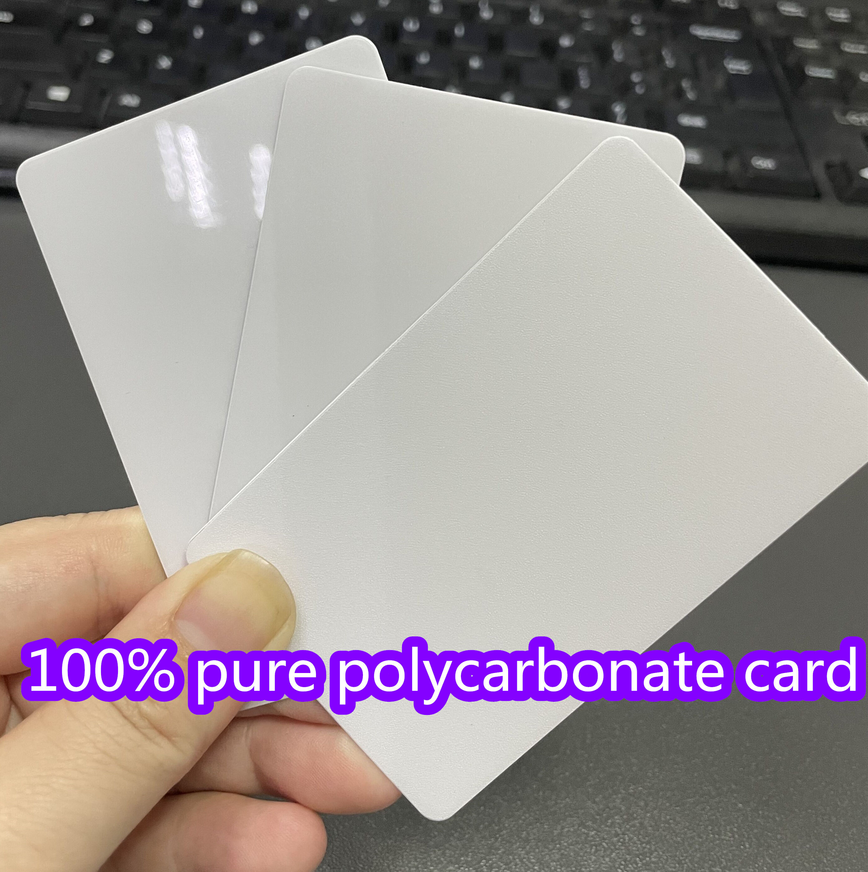 0.76mm Printable White Blank Credit Card Size 100% Pure Polycarbonate ...