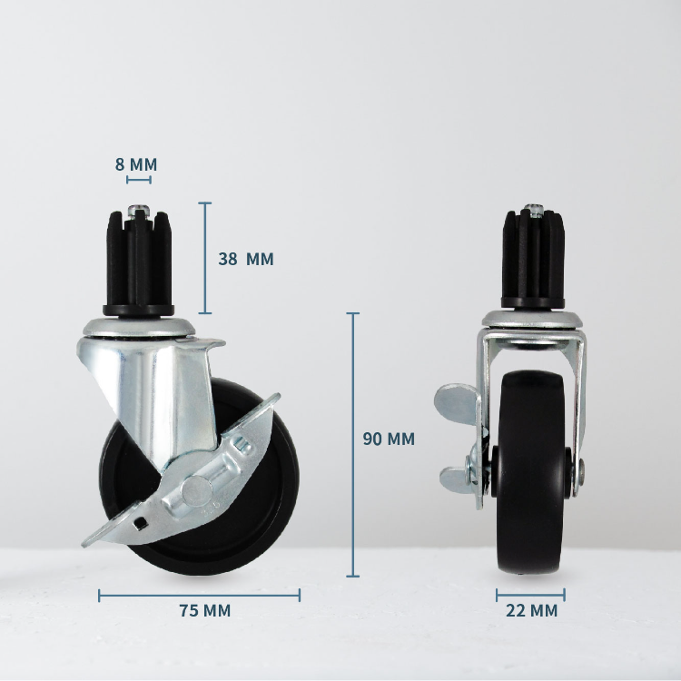 Buy China Wholesale 3 Inch Pp Wheel With Plastic Socket Stem Caster For ...