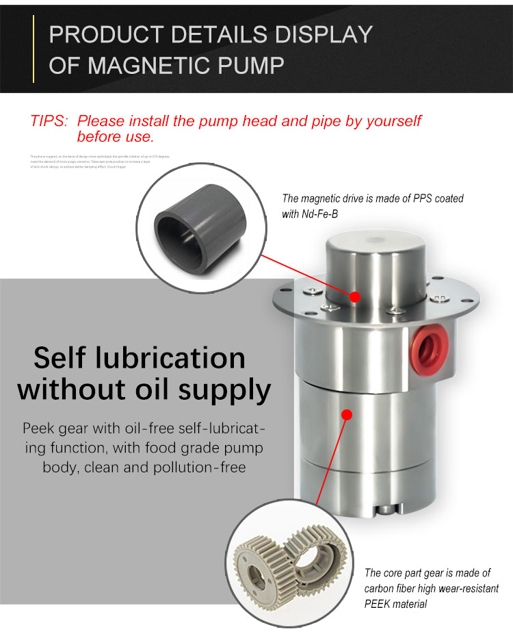 Vikda Micro Magnetic Drive Coupled External Gear Pump 24v Dc Corrosion ...