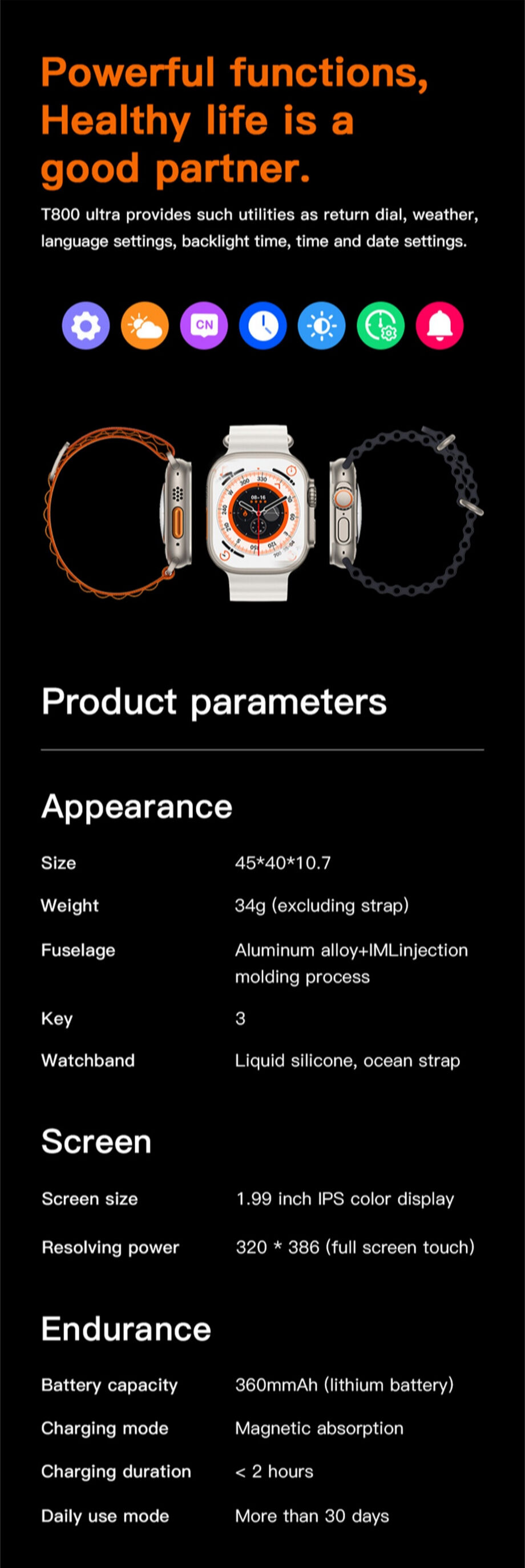 Buy Wholesale China T800 Pro Max Smart Watch Series 8 & Bluetooth Smart ...
