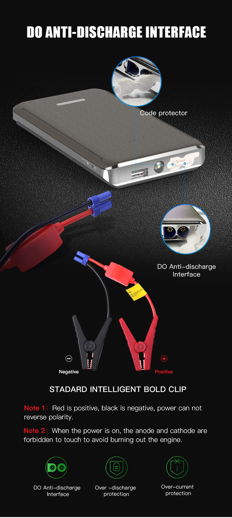 Wst Usb Car Jump Starter Car Battery Booster Jumper Box Battery Starter ...