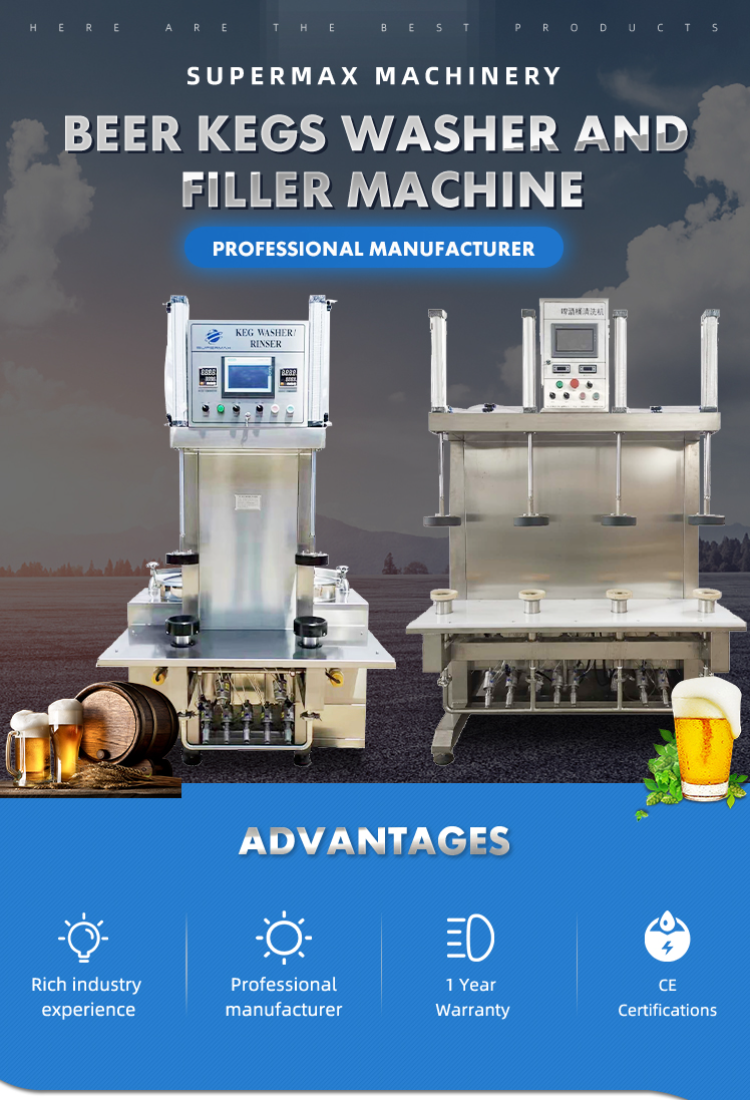 2 Station Beer Keg Washing Cleaning Machine Beer Barrel Cleaner Beer ...