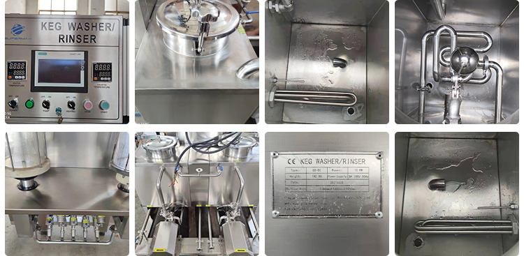 2 Station Beer Keg Washing Cleaning Machine Beer Barrel Cleaner Beer ...