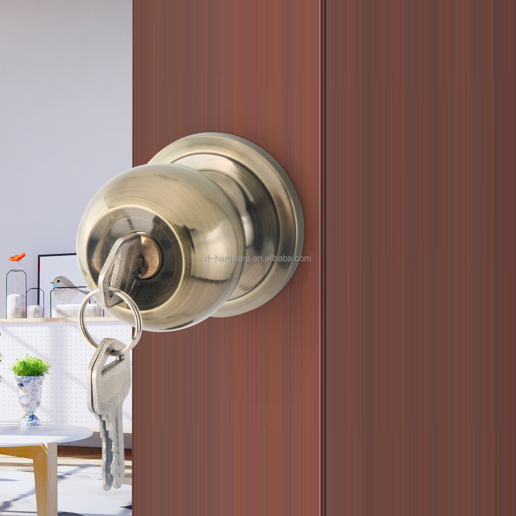 Roeasy 587 Antique Brass Types Tubular Lock Bedroom Round Knob Key Open ...