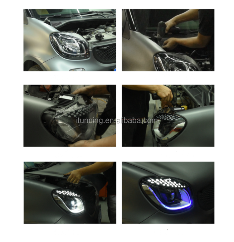 Car Lighting Full Led Upgrade Bi-lense Headlight Headlamp Assembly For ...