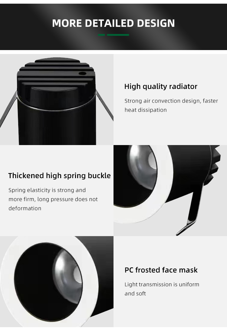 Ceiling Recessed Commercial Mini Slim Downlight Round Square 3w 5w 7w ...