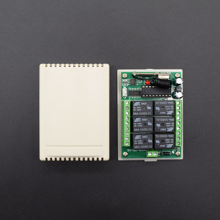 Dc 12v 6 Channel Relay Module Wireless Rf 433mhz Remote Control Switch ...