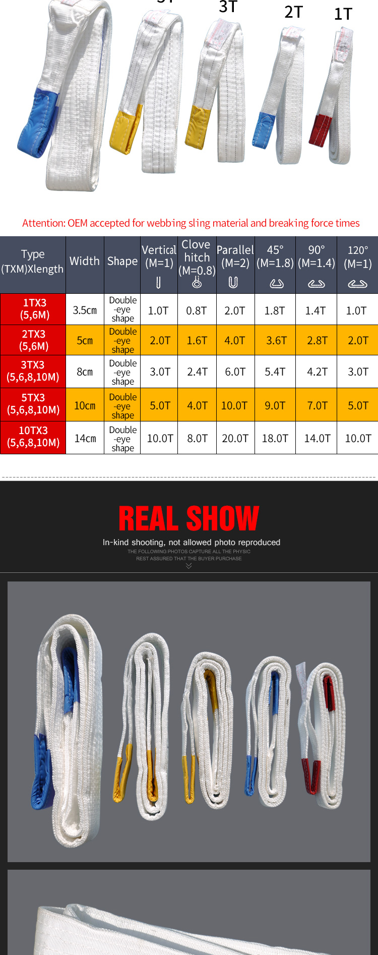 Custom Safety Lifting Strap Nylon Supertex Webbing Sling 2t*1m*1 $0.88 ...