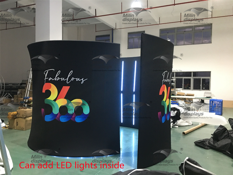 Hot Product 360 Photo Booth Backdrop Stand 360 Media Wall With Led ...