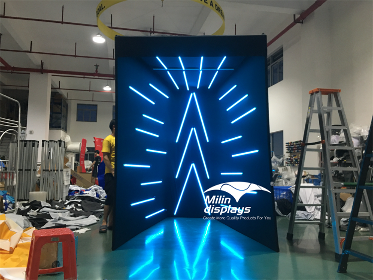 Hot Product 360 Photo Booth Backdrop Stand 360 Media Wall With Led ...