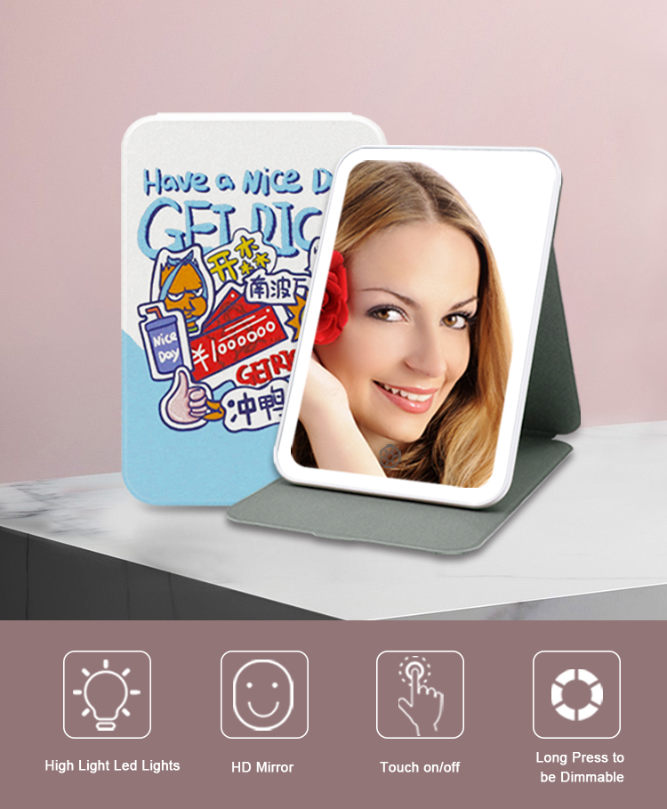 Buy Wholesale China Custom Cute Beauty With Logo Desktop Folding Led ...