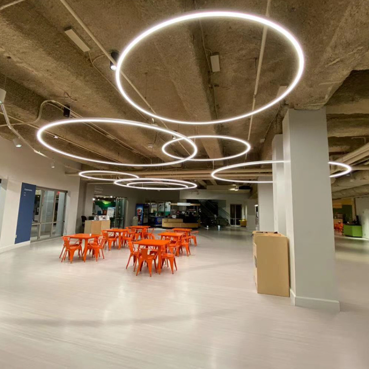 Custom Color Black Dia900mm 1/2 Ring Hanging Arc Linear Light Half ...