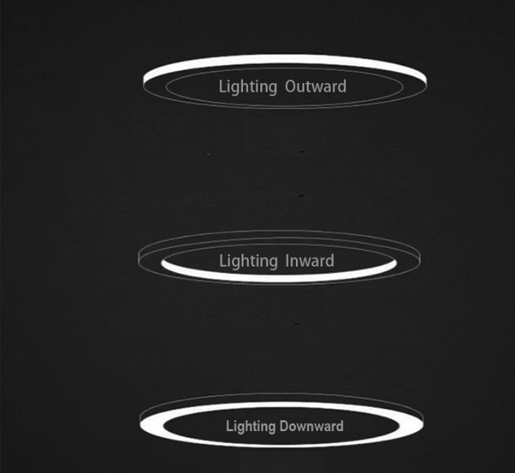 Custom Color Black Dia900mm 1/2 Ring Hanging Arc Linear Light Half ...