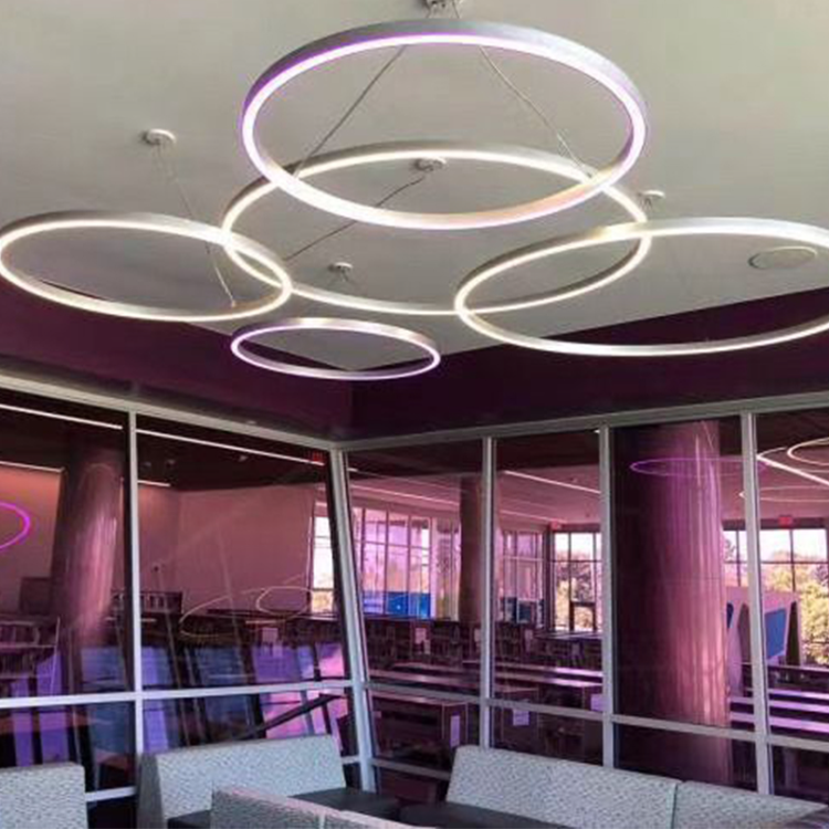 Custom Color Black Dia900mm 1/2 Ring Hanging Arc Linear Light Half ...