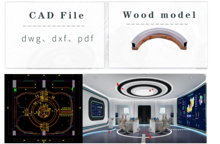 Custom Color Black Dia900mm 1/2 Ring Hanging Arc Linear Light Half ...