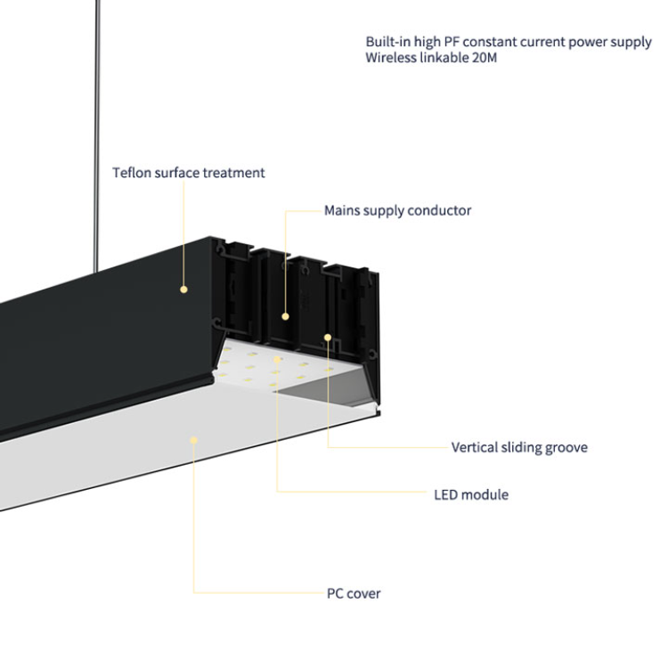 Aluminum High Lumen Bright Up And Down Ceiling Suspended Pendant ...