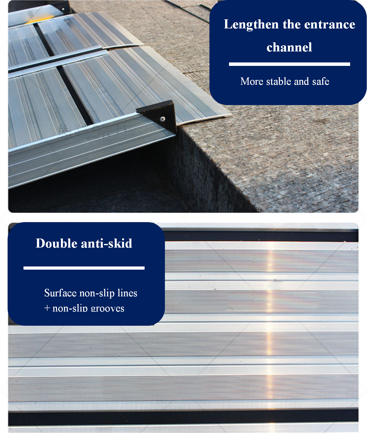 Chinese Factory Lightweight Silver Three Fold Aluminum Wheelchair Ramps ...