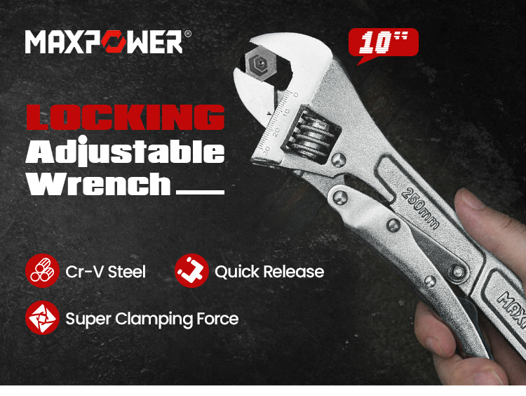 Maxpower Adjustable Wrench 10 Inch Jaw Metric Locking Wrench For Repair - Explore China ...