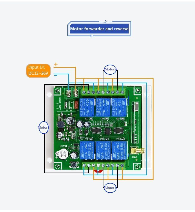 6ch Dc12-36v Remote Controller Rf Transmitter And Receiver Module ...