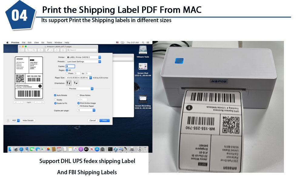 Factory Low Price 4inch 110mm Bluetooth Thermal Label Printer For ...