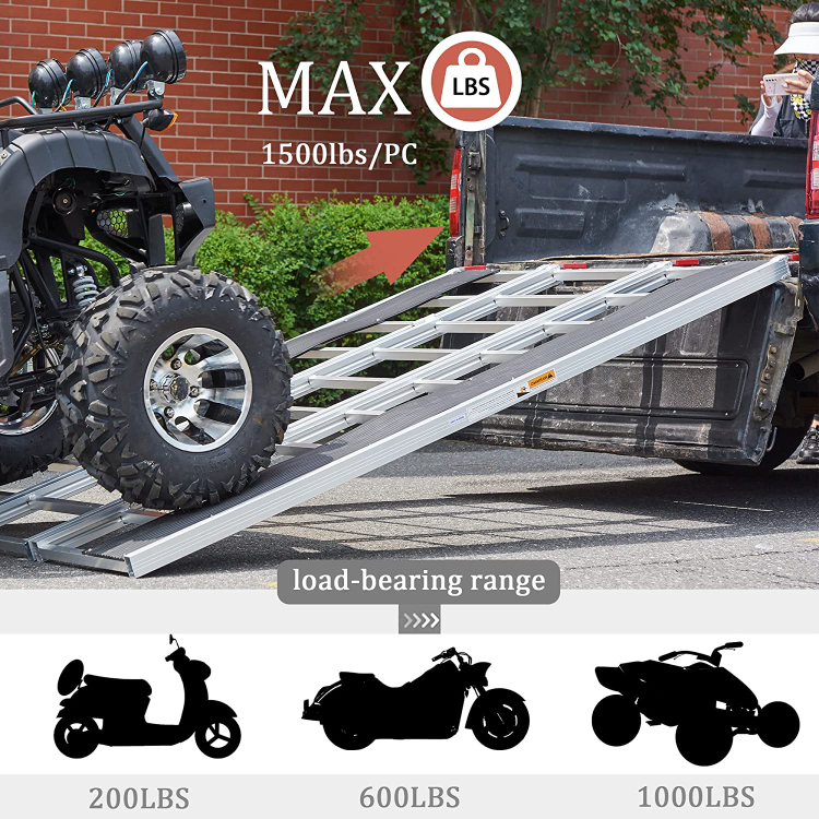 Ri-fold Atv Ramps, 1500lbs Extra-wide Aluminum Loading Ramps, Heavy ...