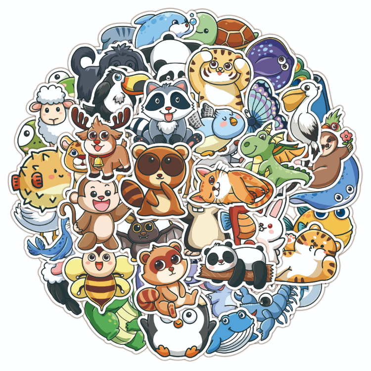 Buy Wholesale China 50pcs Animal Collection Pvc Waterproof Graffiti ...