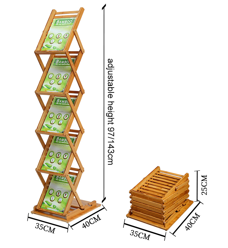 Free Standing 5 Tier Floor Magazine Display Rack Brochure Holder Stand ...