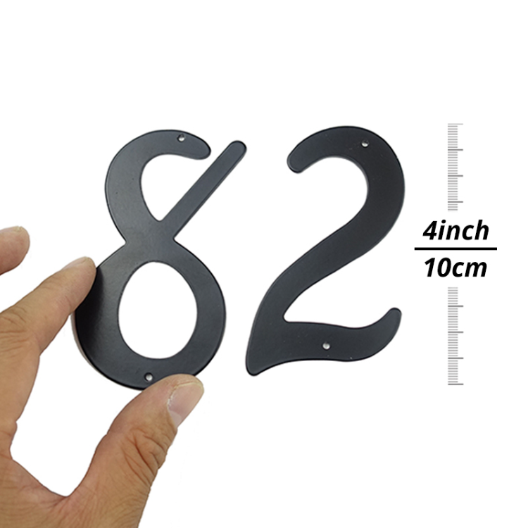 Classical 10cm (4-inch) Door Numbers Aluminum Black Mailbox Signage ...