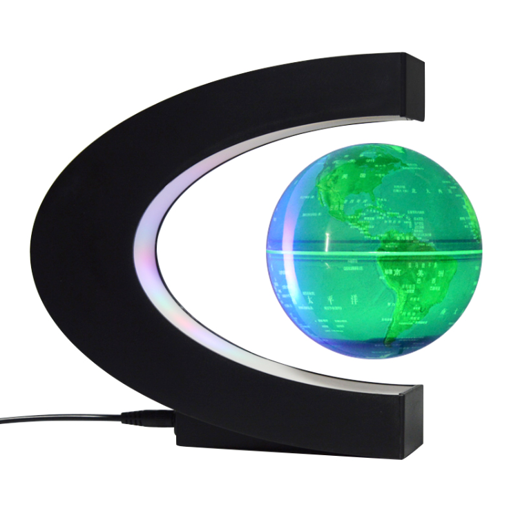 Ihomemix Custom Printed C Shape Floating Globe, Geography World Map ...