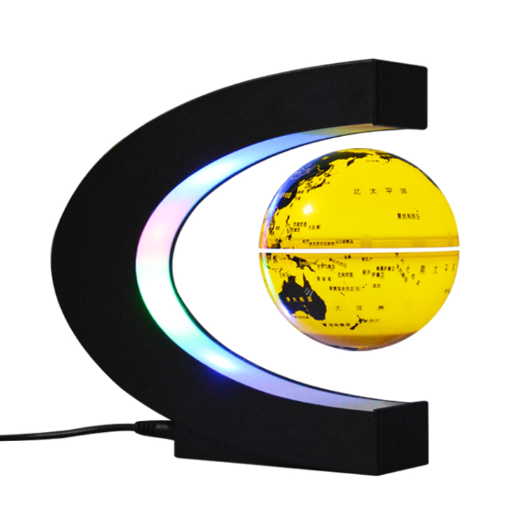 Ihomemix Custom Printed C Shape Floating Globe, Geography World Map ...