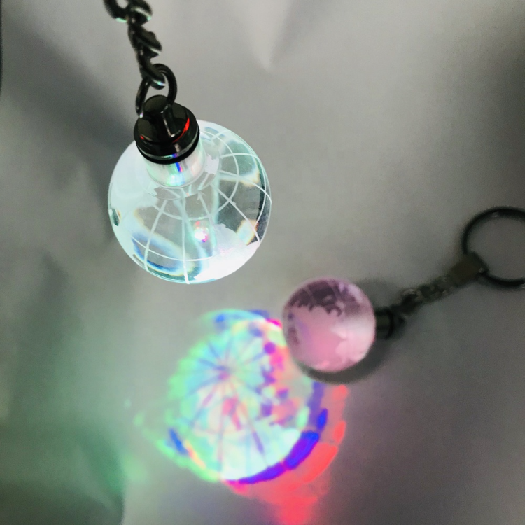 Hot Sale Personalized Globe Keychain Crystal Led Globe Keyholder With ...