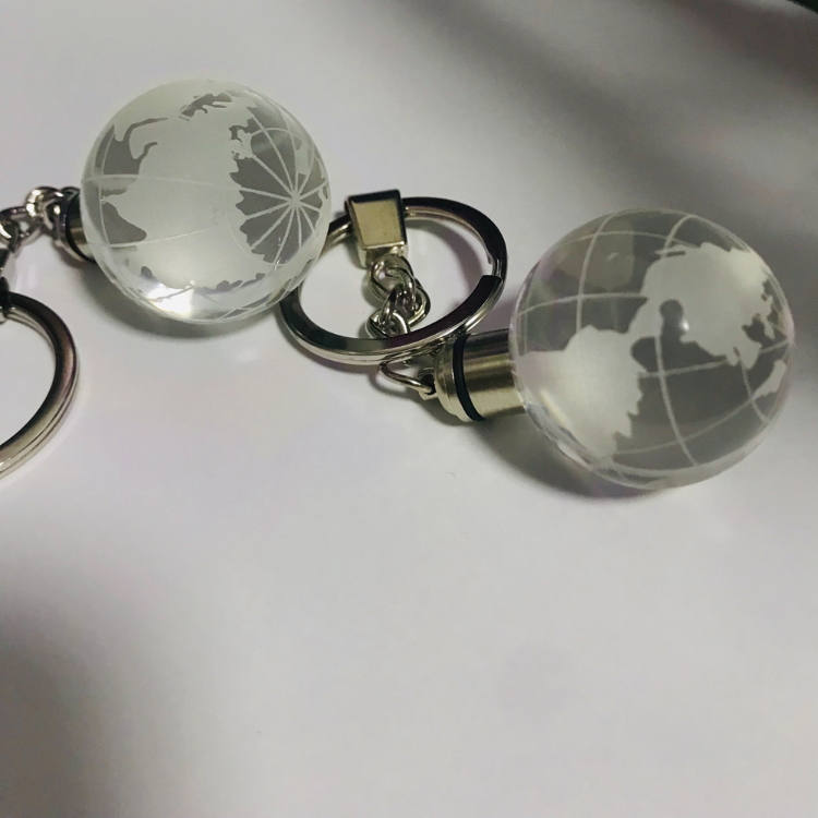 Hot Sale Personalized Globe Keychain Crystal Led Globe Keyholder With ...