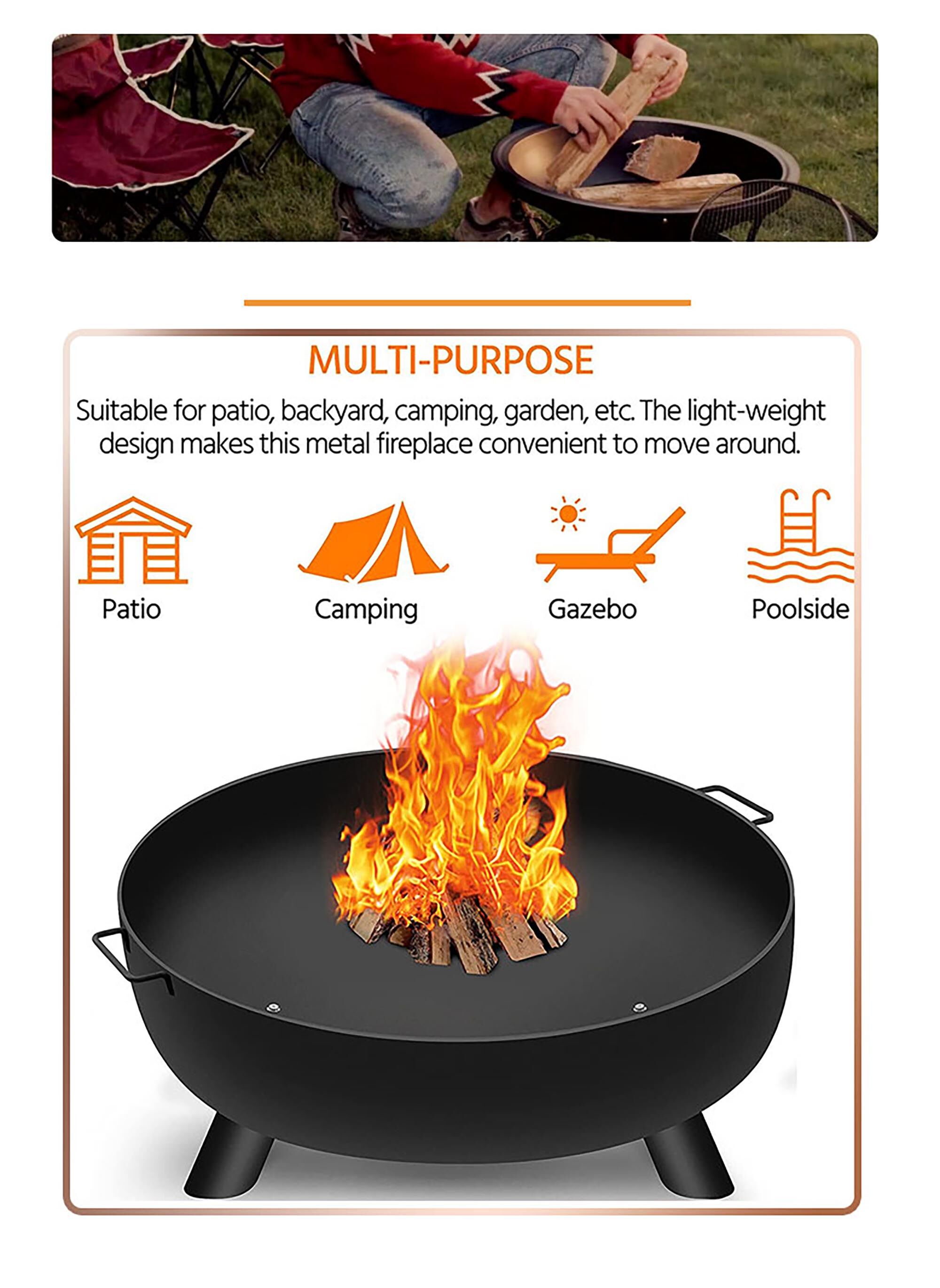 Wholesale Outdoor Large Garden Patio Steel Fire Pit Wood Burning Bbq ...