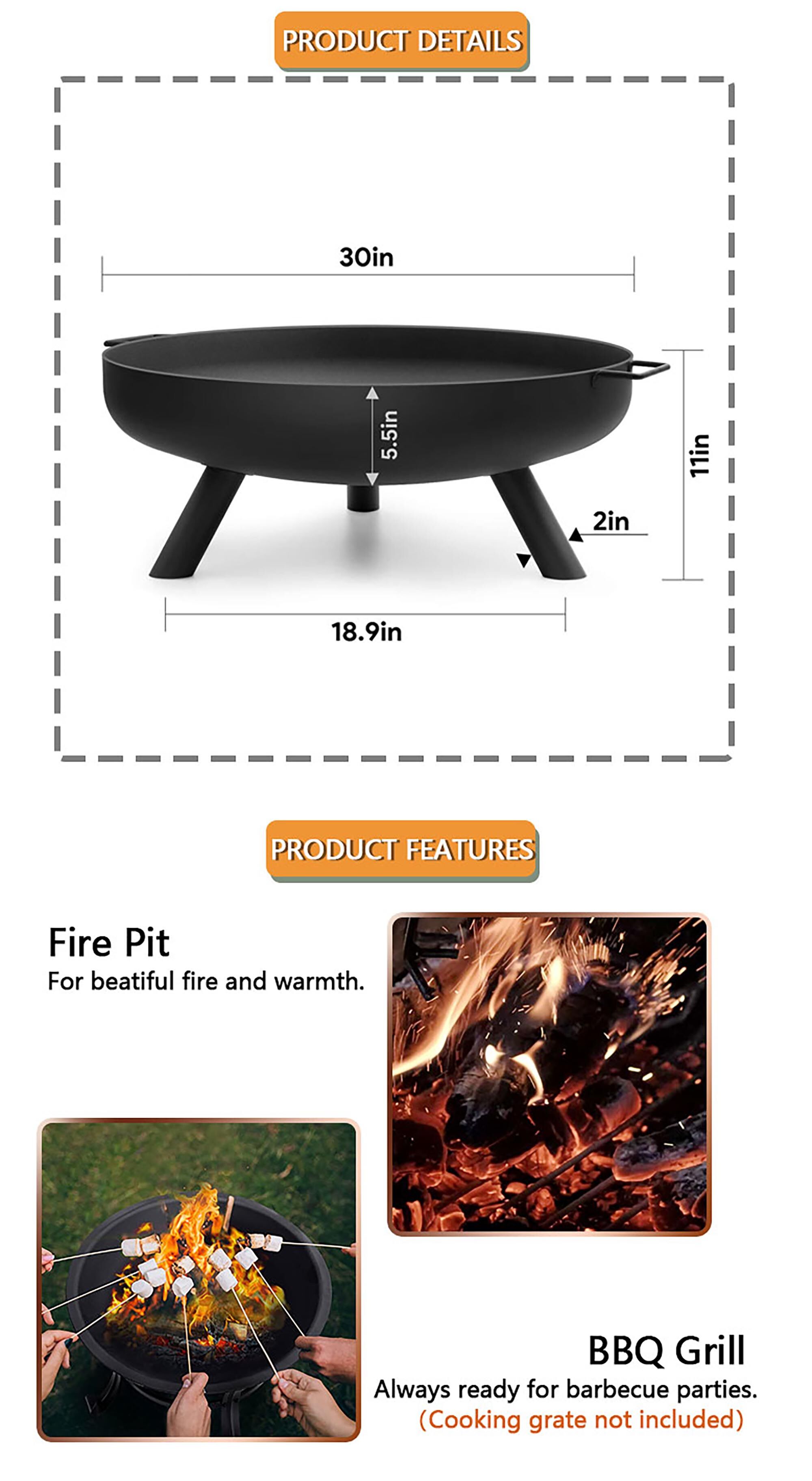 Wholesale Outdoor Large Garden Patio Steel Fire Pit Wood Burning Bbq ...