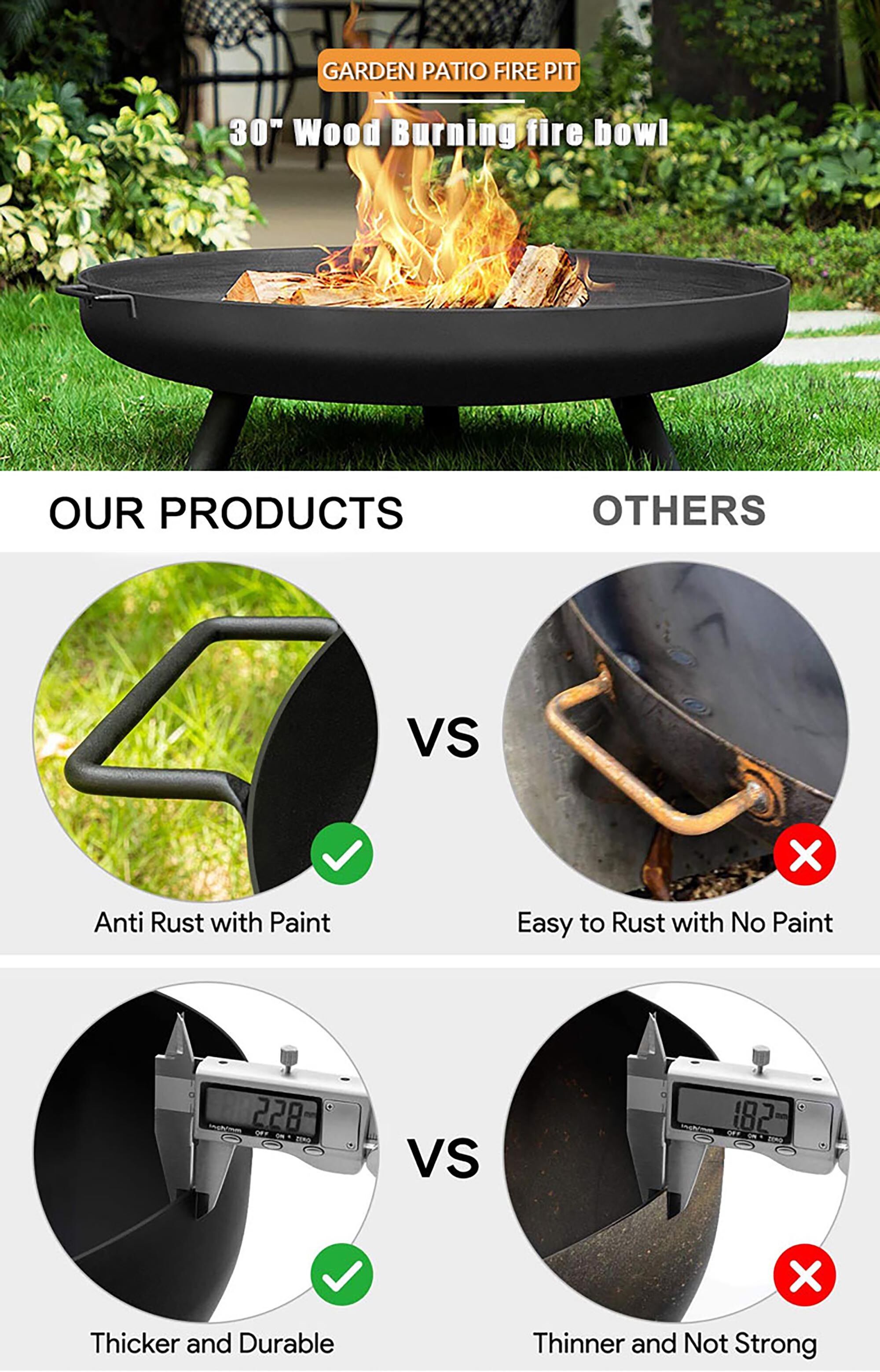 Wholesale Outdoor Large Garden Patio Steel Fire Pit Wood Burning Bbq ...
