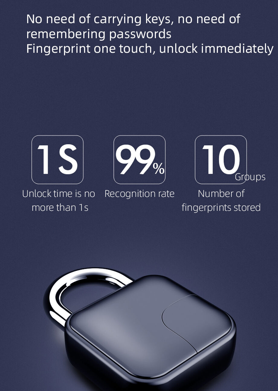 Keyless Circuits Padlocks Mini Door Lock Luggage Fingerprint Smart Padlock Outdoor, Smart ...