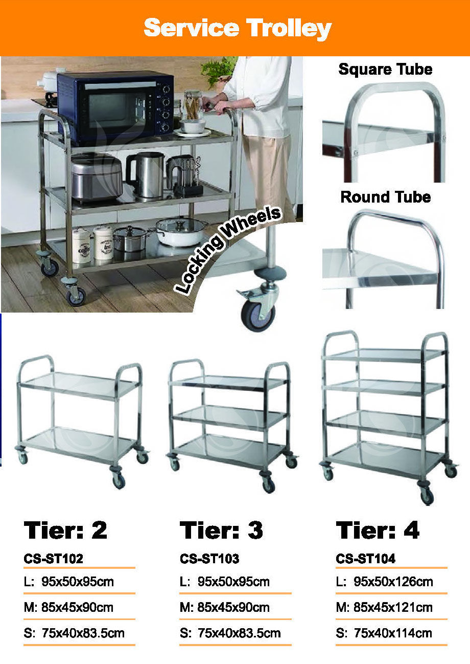 Stainless Steel Carts Restaurant Catering Kitchen Utility Cart ...
