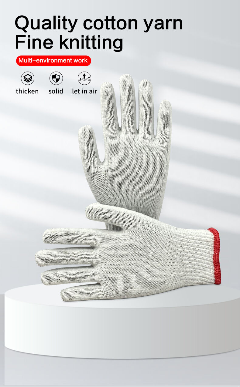 C078d1-b Wholesale Cotton Knitted Gloves Protective Construction Hand ...