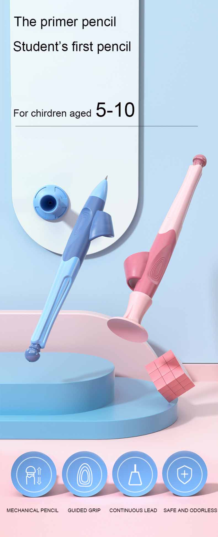 Factory Customize 0.7mm Automatic Pencil With Pen Holder Oem Beginner's ...