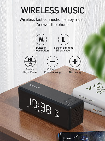 Buy Wholesale China Bwoo High-ead Digital Display Alarm Clock Bluetooth ...