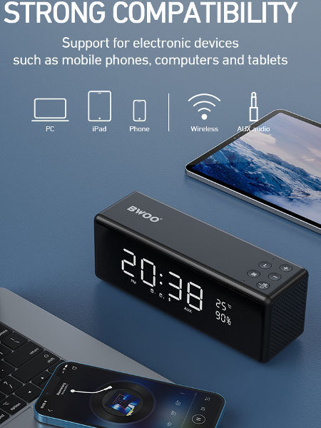 Buy Wholesale China Bwoo High-ead Digital Display Alarm Clock Bluetooth ...