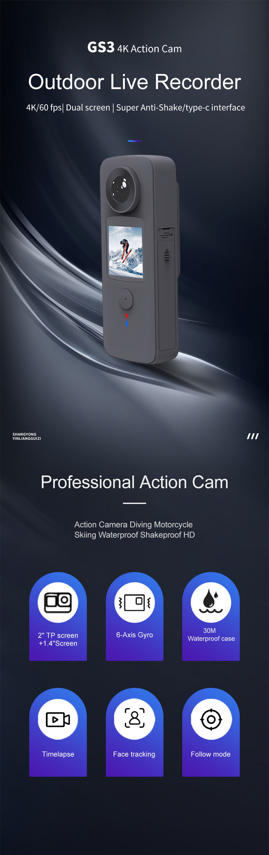 Buy Wholesale China Mini Pocket Cam Eis Action Camera 128gb 2.4g Wifi 2 ...