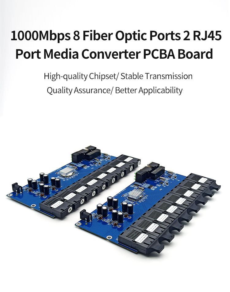 Pcba 10/100/1000 Mbps 8 Fiber Port 2 Rj45 Port Pcba 1310/1550nm Sc ...