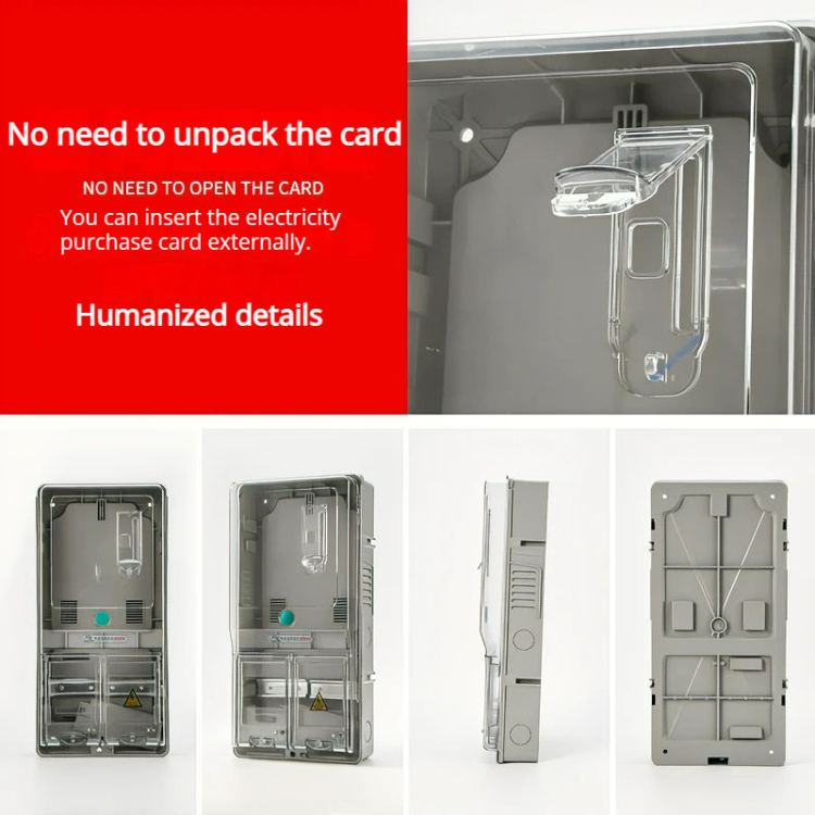 Three-phase 1 Transparent Plastic Meter Box Prepaid Card Electronic ...