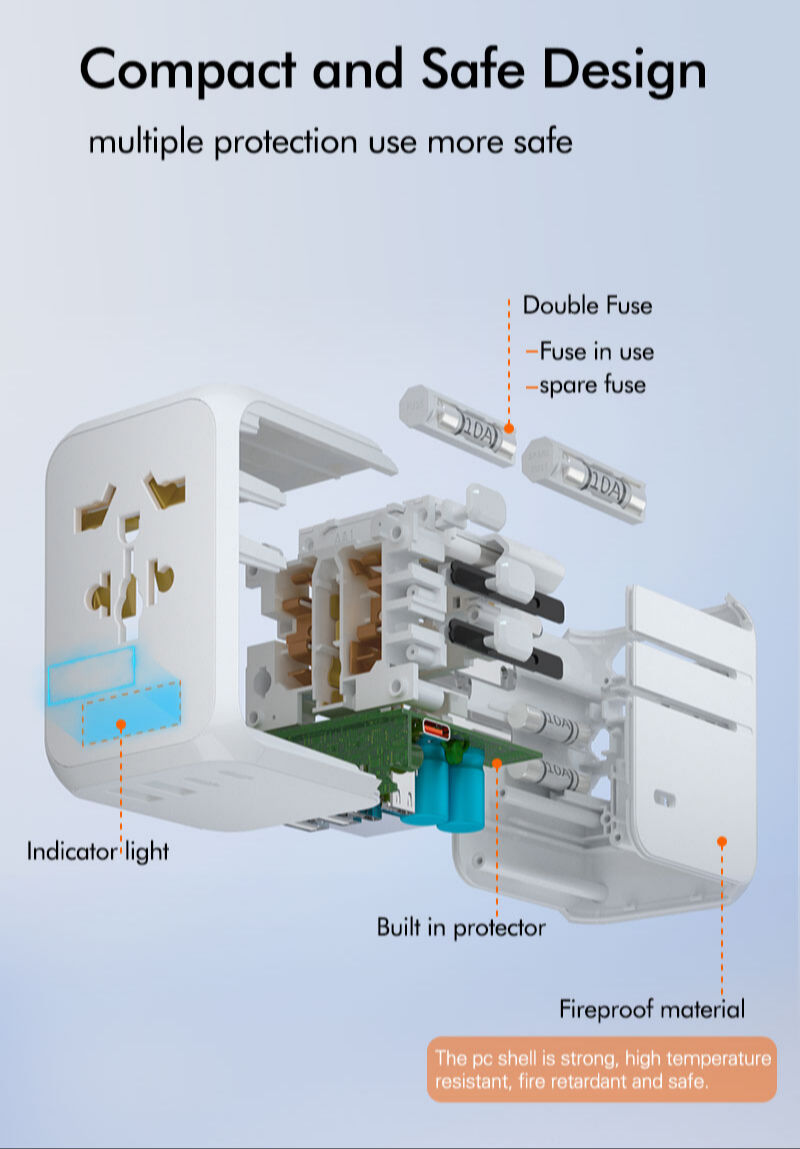 Buy Wholesale China Manufacture Pc Material Travel Plug Adapter With 2 ...